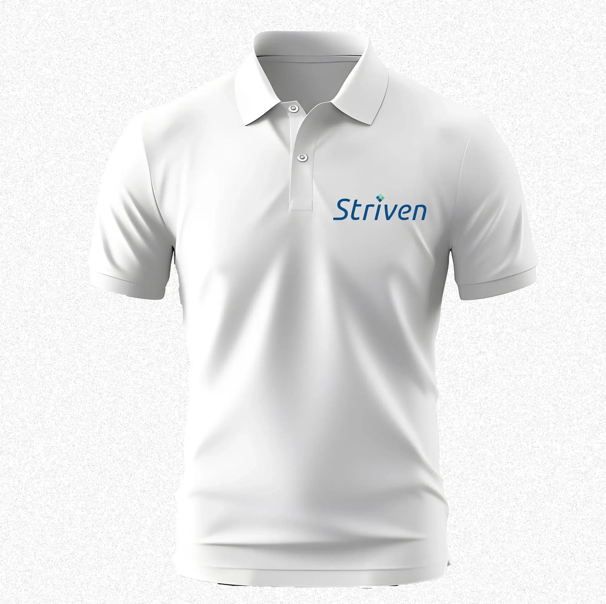 Blue Polo T-Shirt with Small Striven Logo – Mymilesgear